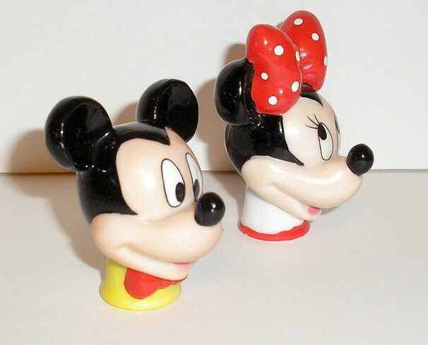LOT OF (2) MICKEY MOUSE & MINNIE MOUSE THIMBLE HEADS -ENESCO DISNEY ...