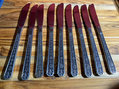 Interpur FLORENZ Stainless 8 Petal Black Textured Japan 9 -Dinner ...