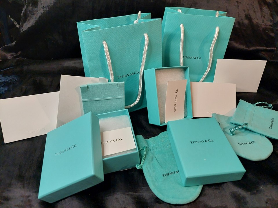 Authentic Tiffany Co. EMPTY gift bags, etc. Classic Tiffany ribbons ...