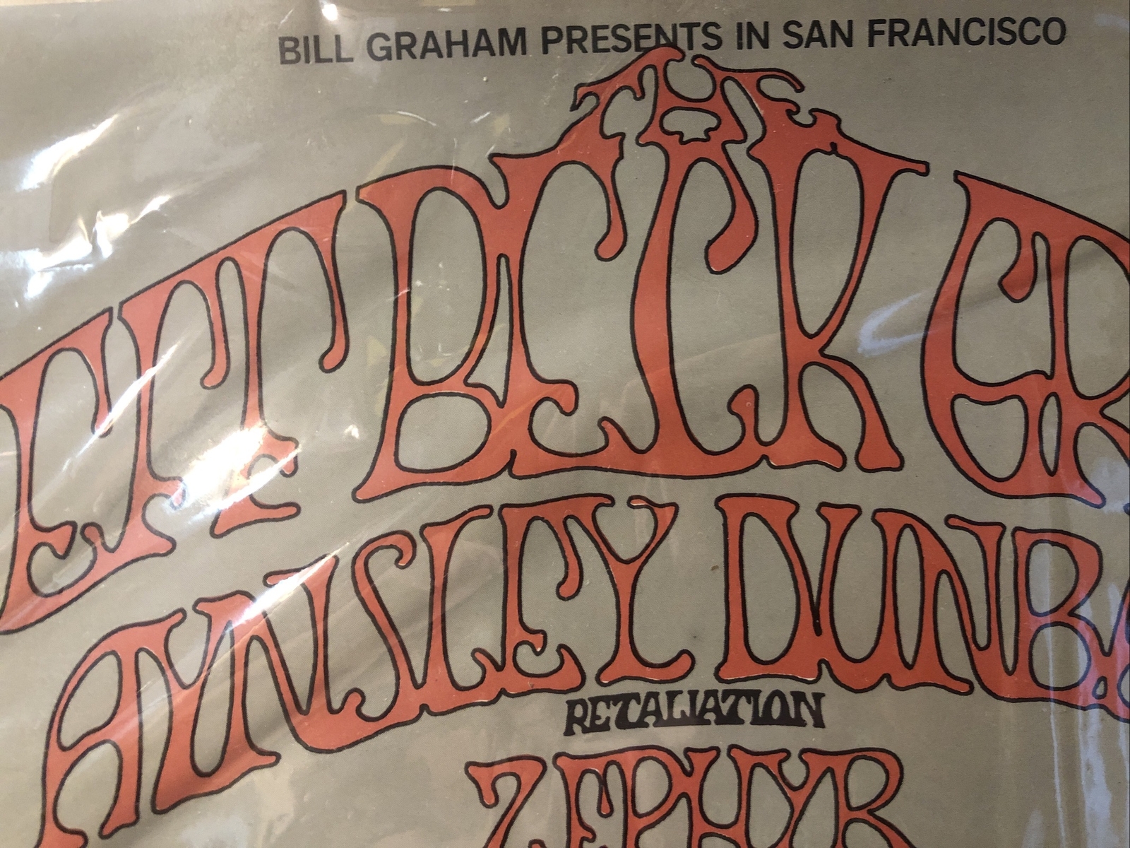 Jeff Beck Group Original 1969 Concert Poster **Bill Graham** 13x21 LQQK ...