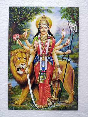 Maa Amba Ambe Durga Sherwali Hindu Goddess Original Post Card Postcard ...