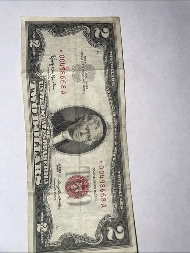 🔥RARE 1963 Red Seal 2 dollar Star Note🔥 | eBay
