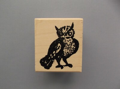 100 PROOF PRESS RUBBER STAMPS GROUCHY OWL NEW wood STAMP | eBay