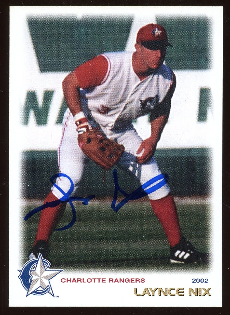 2002 Charlotte Rangers LAYNCE NIX Signed Card autograph AUTO BREWERS | eBay