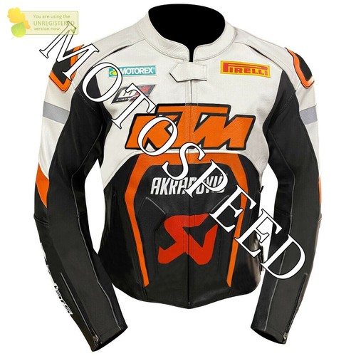 KTM Duke Mens Motorcycle Leather Jacket Race MOTOGP CE Leather Biker ...