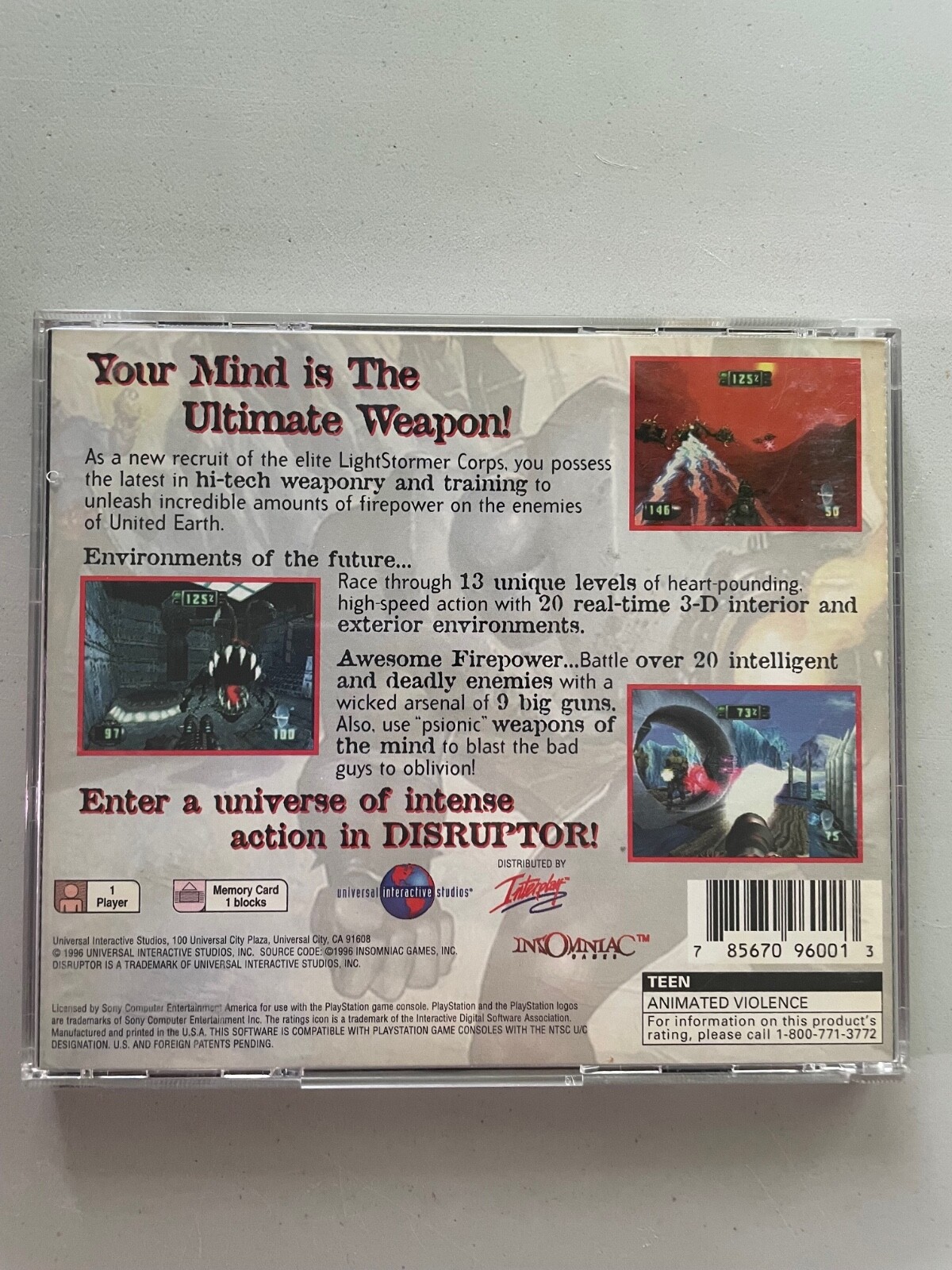 Disruptor (Sony PlayStation 1, 1996) PS1 See Description - CIB with REG ...