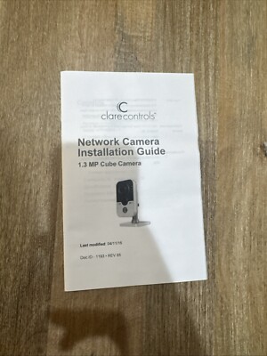 CLARE CONTROLS CV-B13C10-IDIW 1.3 MP Cube Camera ~ White ~ NEW IN BOX ...