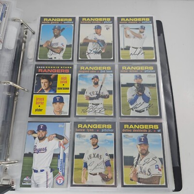 Texas Rangers Baseball Card Collection In Binder 54 Sleeves of Cards | eBay