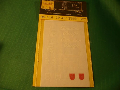 CDS Lettering Dry Transfers HO #216 CP STEEL BOXCAR, 40' | eBay