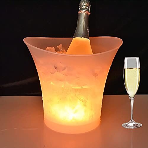 FIPASEN LED Ice Bucket Regular 5L Large Capacity Lighted Ice Bucket ...