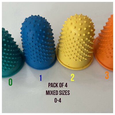 RUBBER THIMBLES janrax FINGER PROTECTOR PK OF 4 SIZES 0-3 SELLING OFF ...