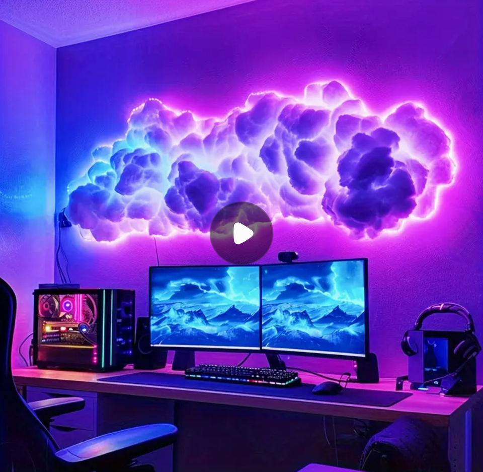 16ft RGB Cloud Light LED Wall Decor Thunderstorm Gaming Room Night ...