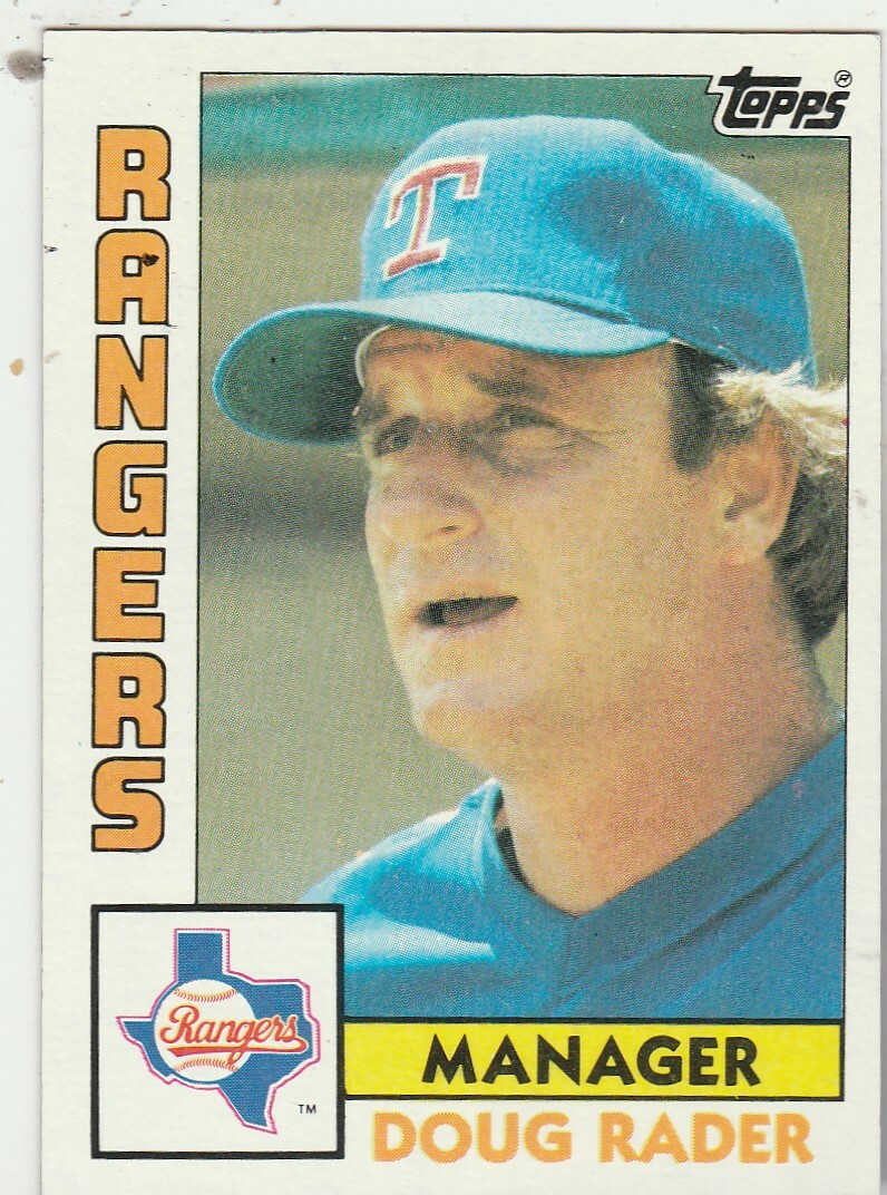 FREE SHIPPIN-MINT-1984 Topps #412 Doug Rader Rangers PLUS BONUS CARDS ...