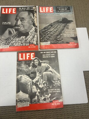 LIFE MAGAZINES JULY 26, 1954 JULY 12, 1954 FEBRUARY 8, 1954 VINTAGE ADS ...