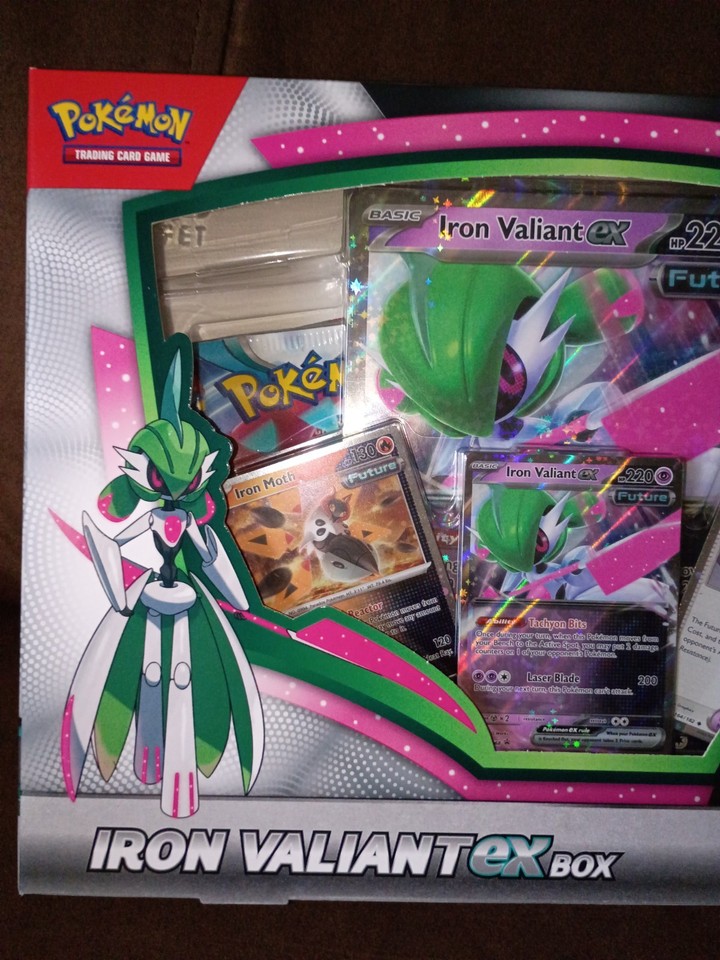 IRON VALIANT EX BOX Pokemon TCG 4 Booster Packs + 4 Foil Promo Cards ...