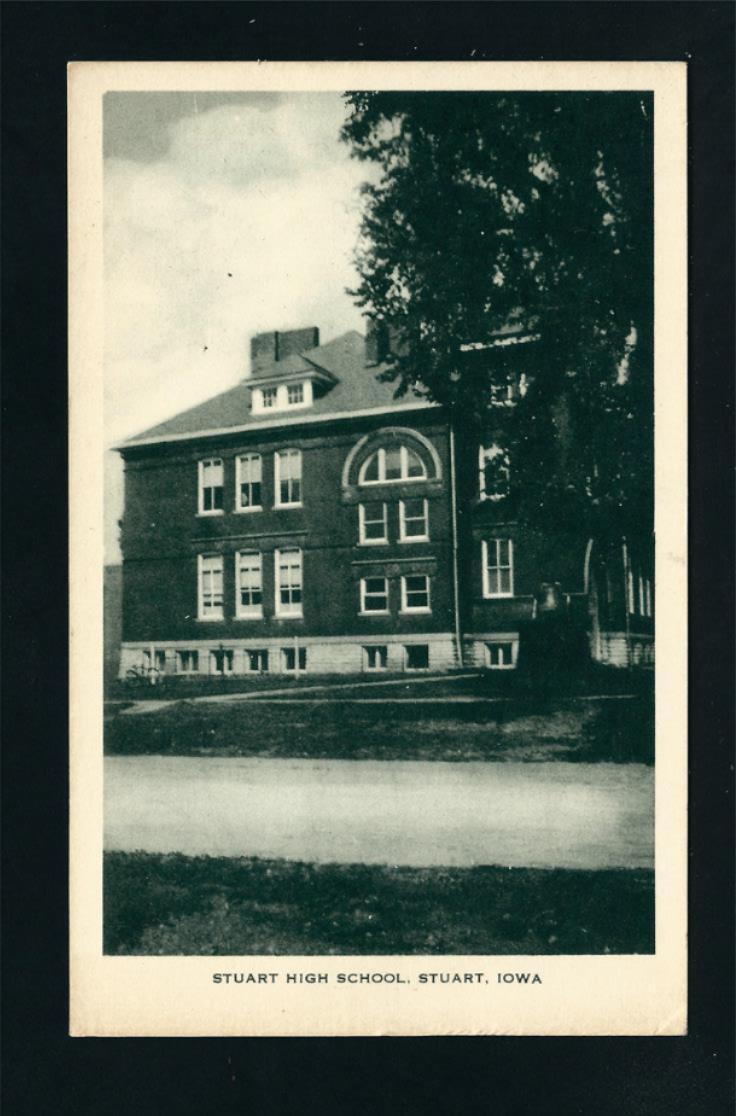 Stuart Iowa IA c1940s Old Brick 3 Story High School Building, Plus ...