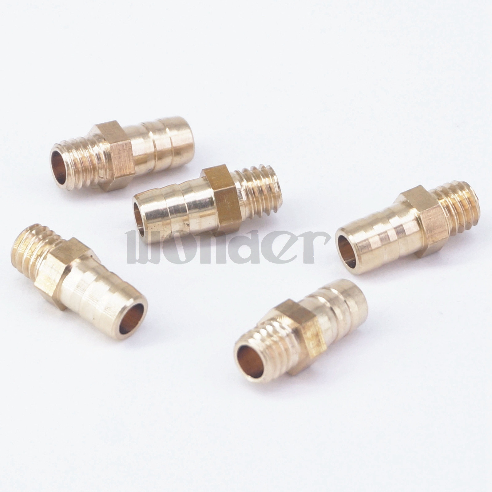 5pcs Hose Barb I/D 6mm x M6 Male Length 15mm Brass Splicer Pipe Fitting ...