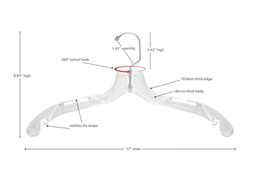 NAHANCO 505HU Plastic Shirt/Dress Hangers with Chrome swivel Hook ...