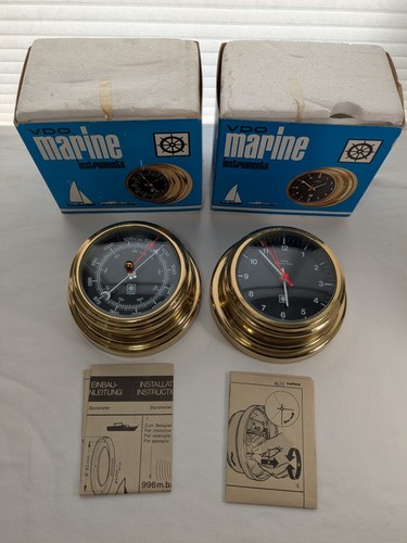 Vintage VDO Marine Brass Alarm Clock and Barometer. Germany. | eBay