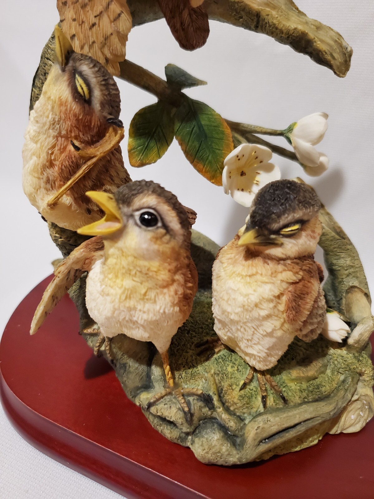 RNR Gifts Bird Collection Fledgling Wrens #11004 Figurine With Wood ...