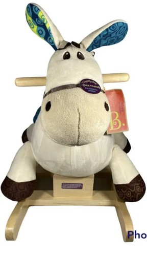 Wooden ROCKING PLUSH HORSE Rodeo Rockers - BANJO - B TOYS NEW WITH TAGS ...