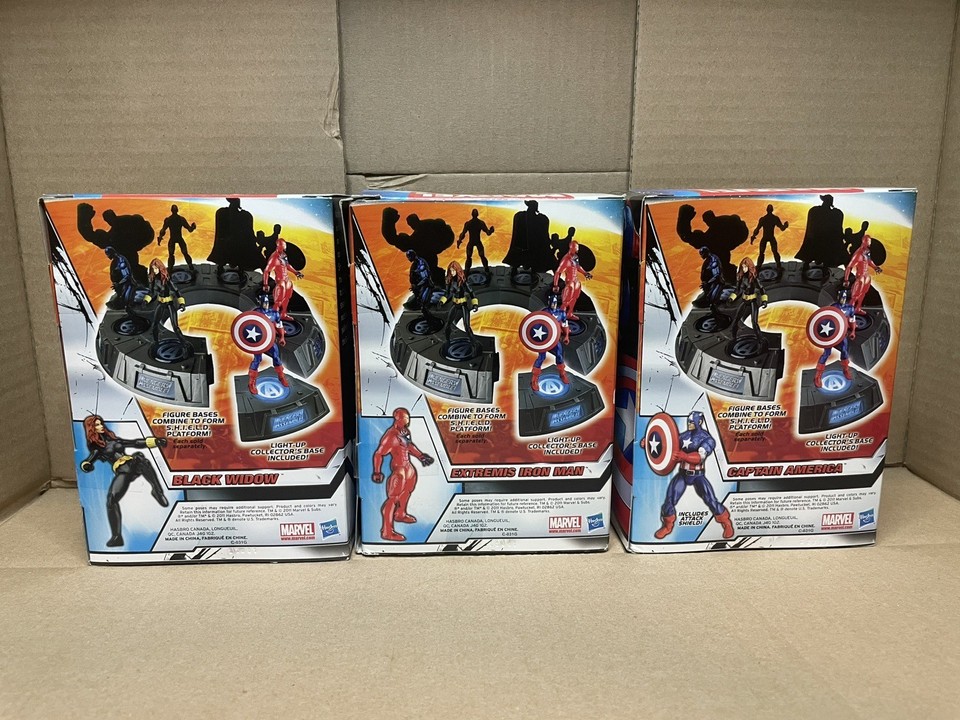 MARVEL UNIVERSE 3.75" TRU Light-Up Avengers Base lot Black Widow Iron ...
