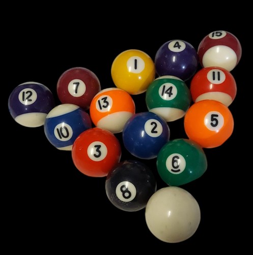 Vintage Set of 15 Mini Clay Billiard Pool Table Balls Approx 1.25 ...