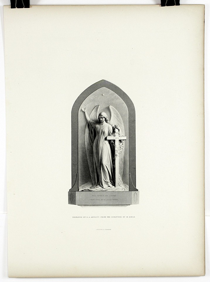 1882 THE SPIRIT OF FAITH Original Engraved Print Large Format 18.5 x 13 ...