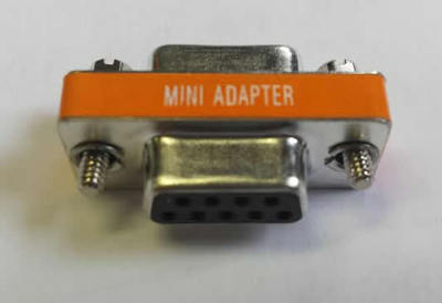 DB9 Female / Female Null Modem mini gender changer RS232 gender changer ...