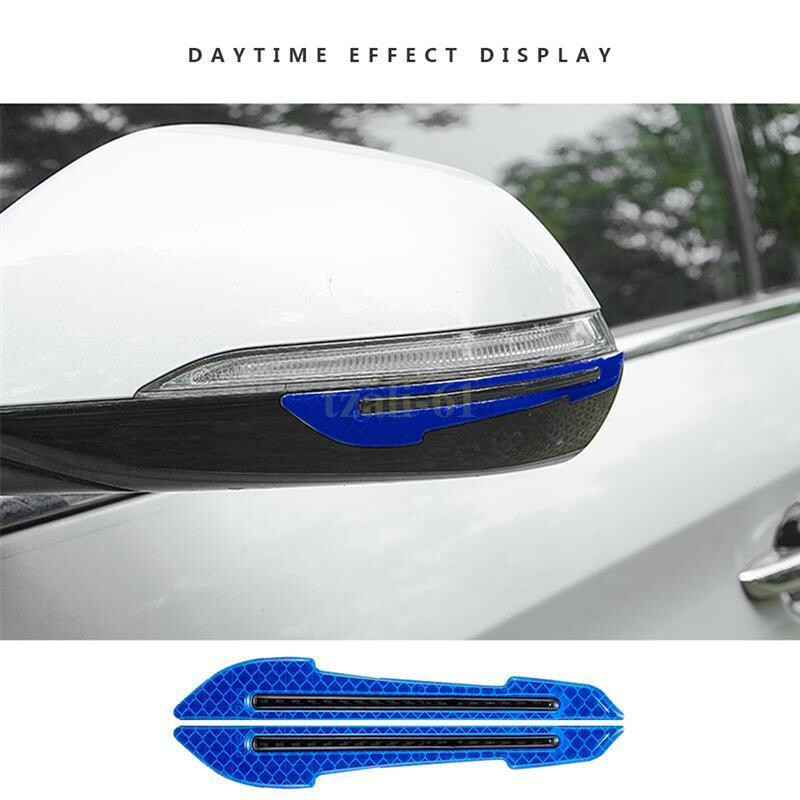 2Pcs Reflective Carbon Fiber Car Side Mirror Warning Decal Stickers ...