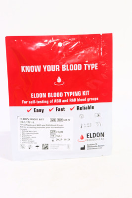 Eldoncard Blood Type Test (Complete Kit) air sealed envelope, safety ...