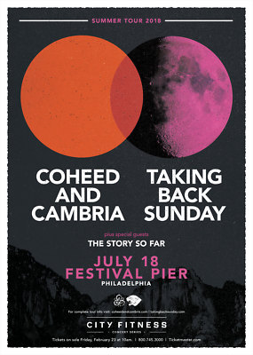 COHEED & CAMBRIA / TAKING BACK SUNDAY 2018 PHILADELPHIA CONCERT TOUR ...