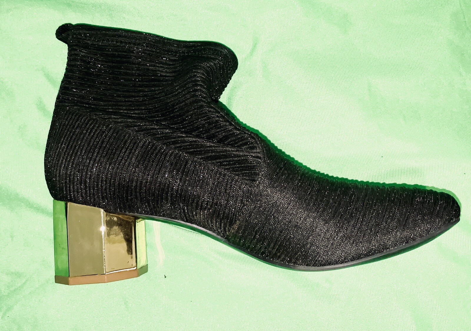 $100 KATY PERRY THE DAINA TOO GOLD METALLIC BOOTIES MIRRORED BLOCK HEEL ...