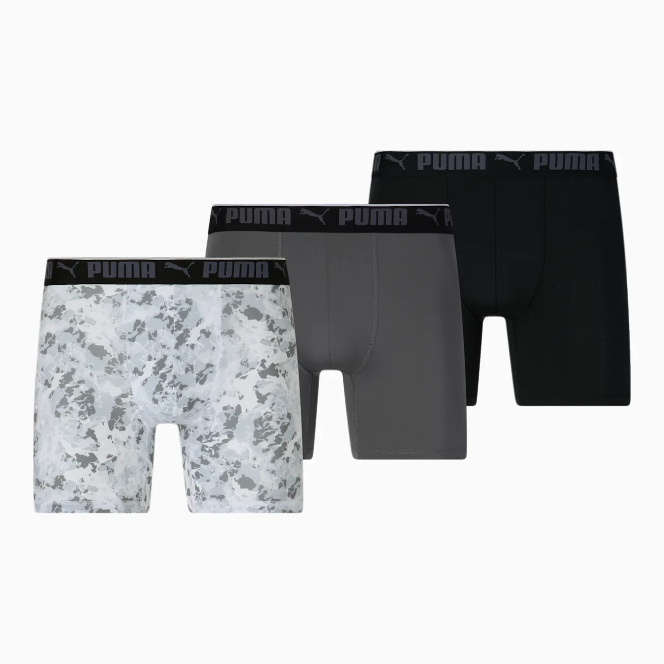 Men's PUMA Boxer Briefs 3 Pack set GRAY/BLACK size L | eBay