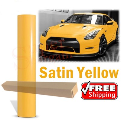 Satin Yellow Car Vinyl Wrap Vinyl Satin Yellow Vinyl Stickers Decal ...