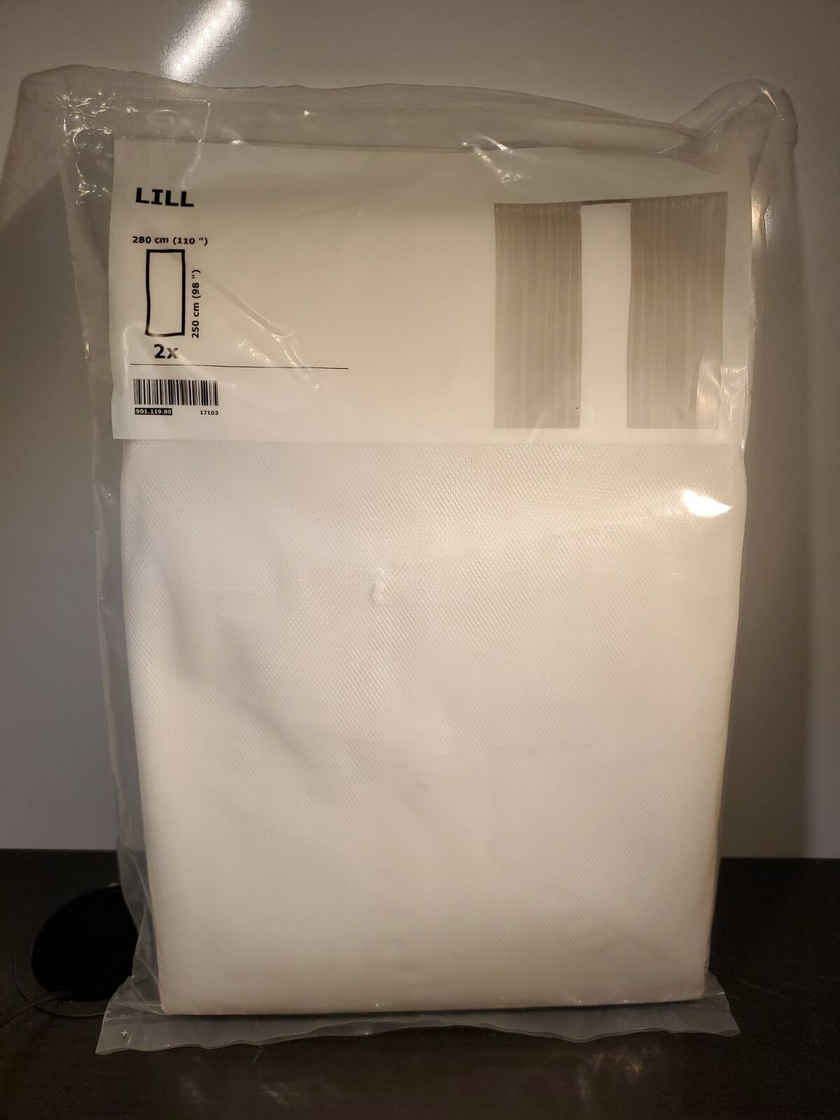 IKEA LILL Sheer White Curtains 2 Panels 110"x98" Room Canopy Drapes ...