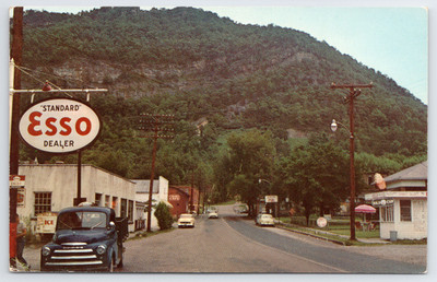 Entering Cumberland Gap Tennessee TN Postcard Esso Gas Sign US Hwy 25E ...