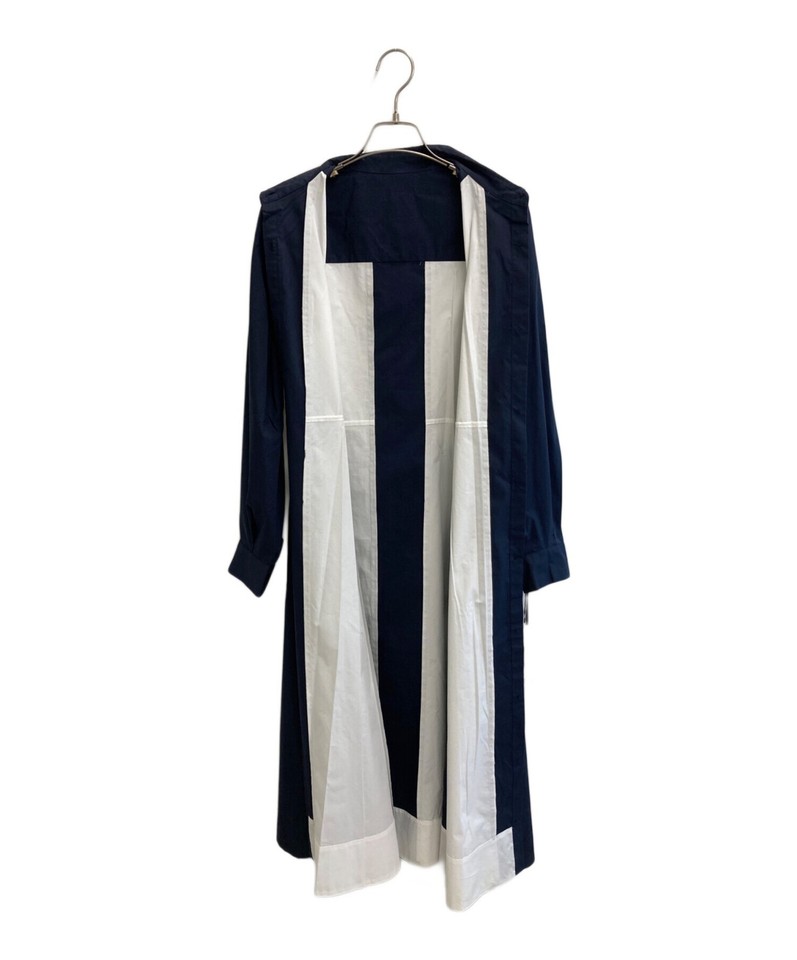 GRACE CLASS/ (Grace Class) Two-tone Shirt Dress/ Navy x White/ Size: 38 ...