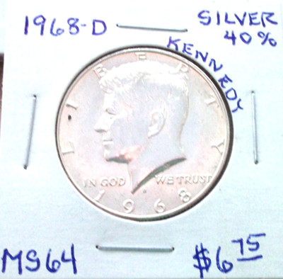 1968 DENVER KENNEDY SILVER HALF IN MINT STATE CONDITION | eBay