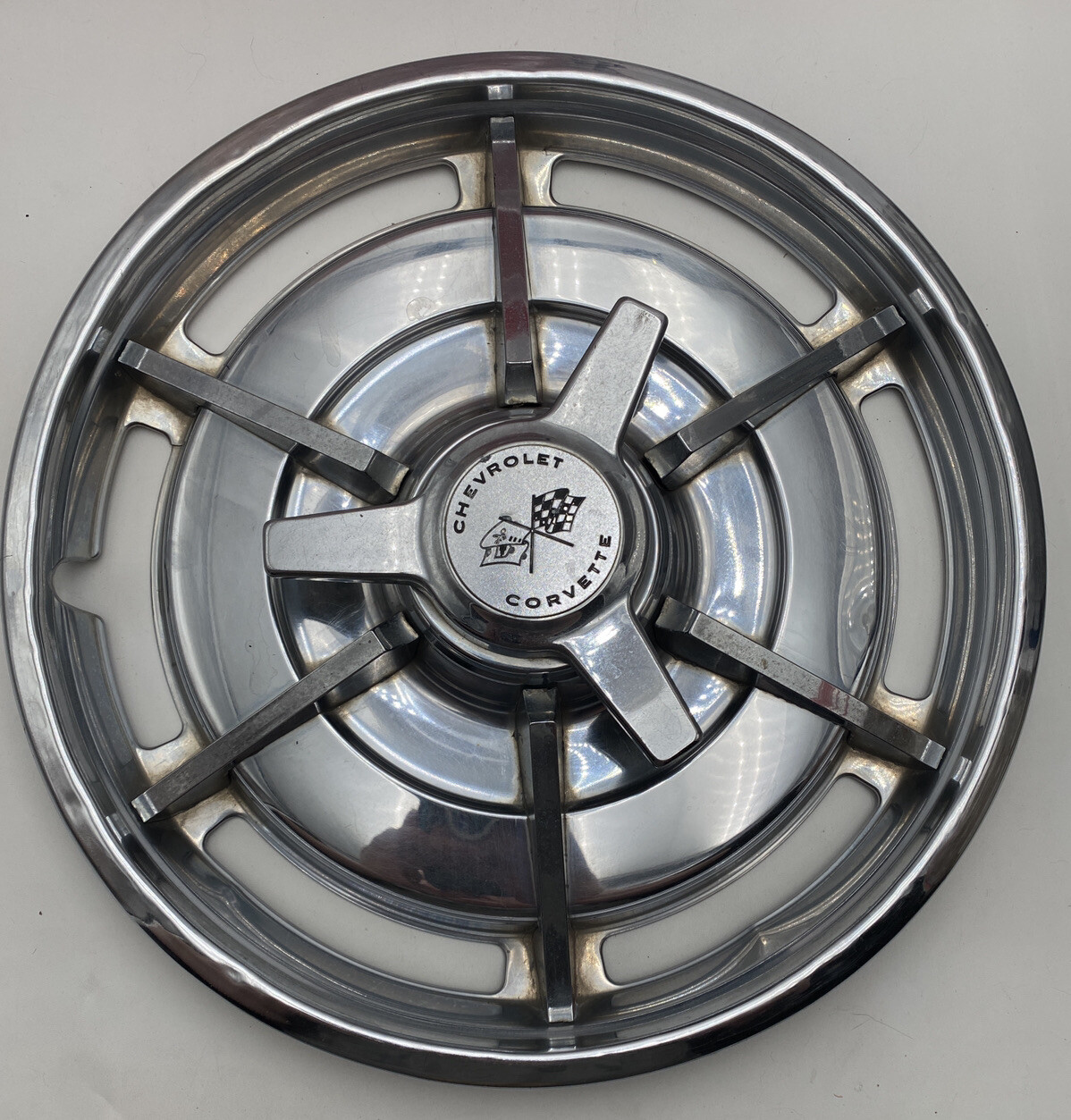 1963 Chevy Corvette Hubcaps Set of 4 Stainless Steel Body Originals ...