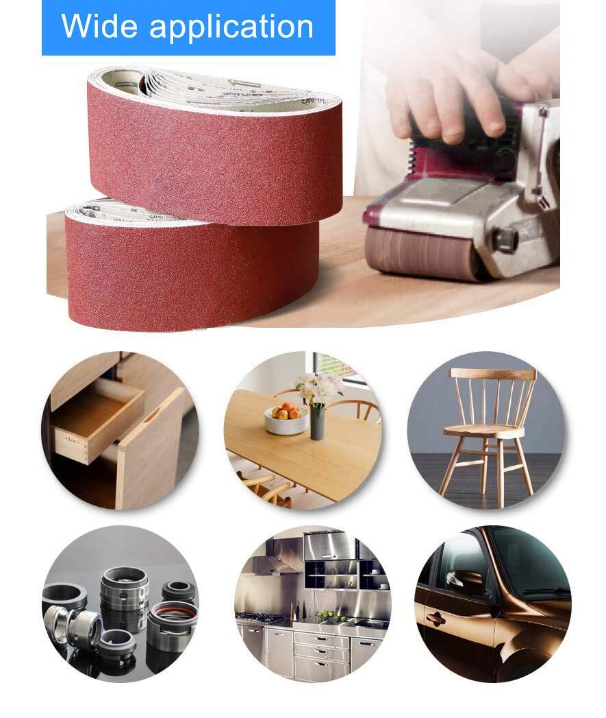 4 x 21 Sanding Belt, 80 Grit Aluminum Oxide Belt Sander Paper 4x21,12 ...