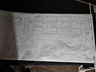 Model Airplane Large Printed Plan RC Scale Plane Drawing Porterfield ...