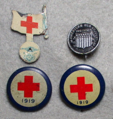 4- (Four) World War One Red Cross Lapel Pins, 2 are Dated 1919 | eBay