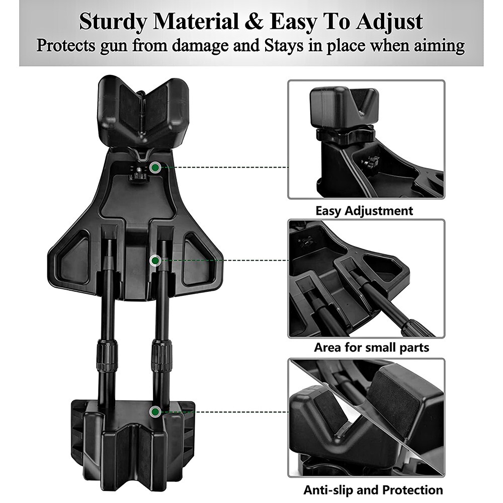 SHOOTING REST STEADY RIFLE GUN SHOT STAND ADJUSTABLE BRACKETS HEAVY ...