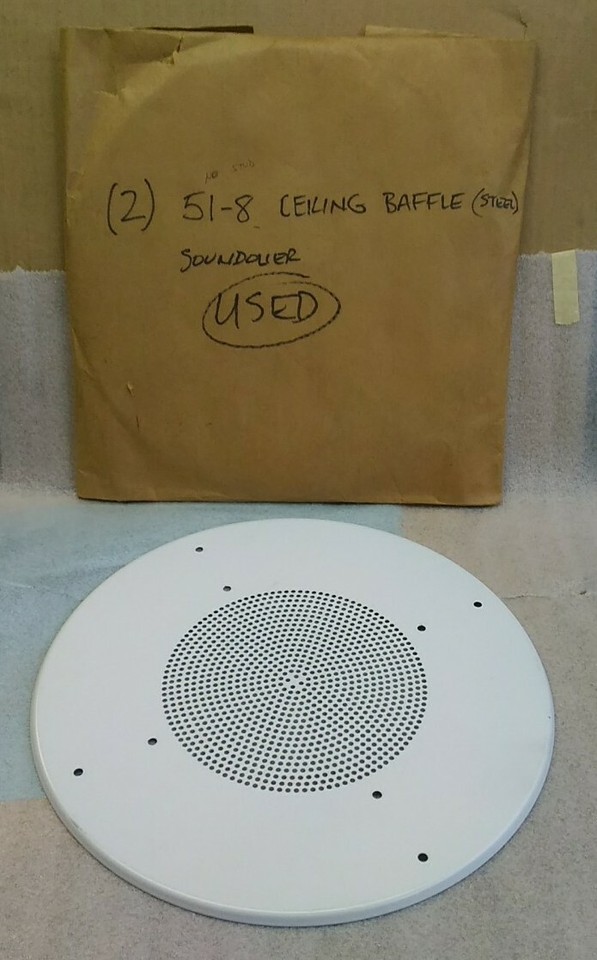 Atlas Soundolier #51-8 White Enamel Steel Baffle Ceiling Speaker Grille ...