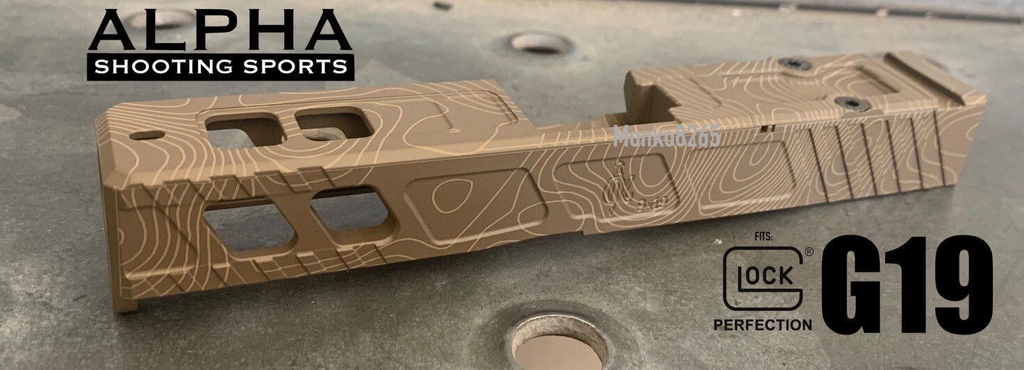 ALPHA SLIDE MARKSMAN V4 Match Grade CERAKOTE FDE TOPO for GLOCK G19 G3 ...
