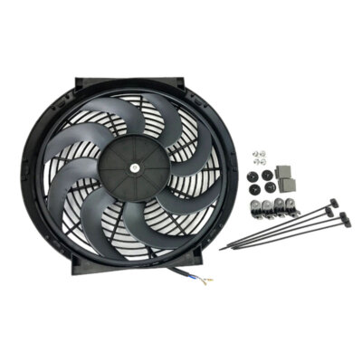 14" INCH S Blade SLIM ELECTRIC RADIATOR FAN PULLER HIGH POWER MOTOR ...
