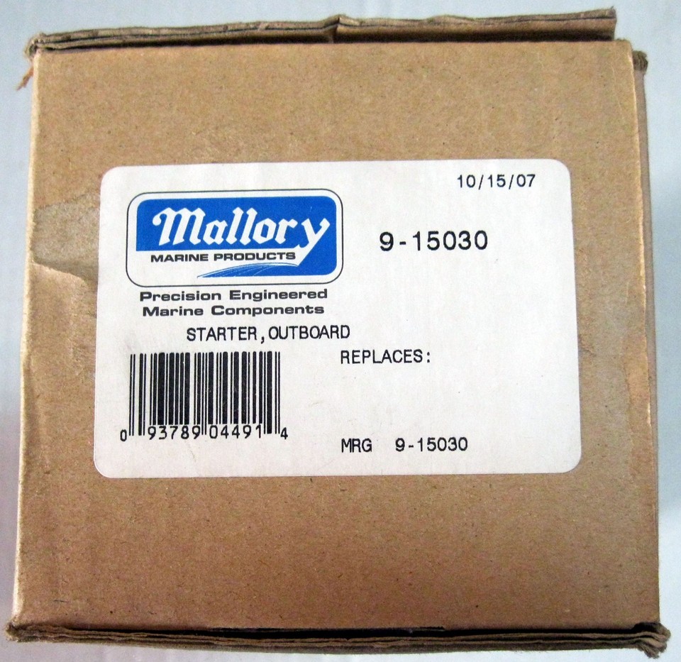 Mallory Outboard Starter 9-15030 Replaces Mercury 50-64975 | eBay