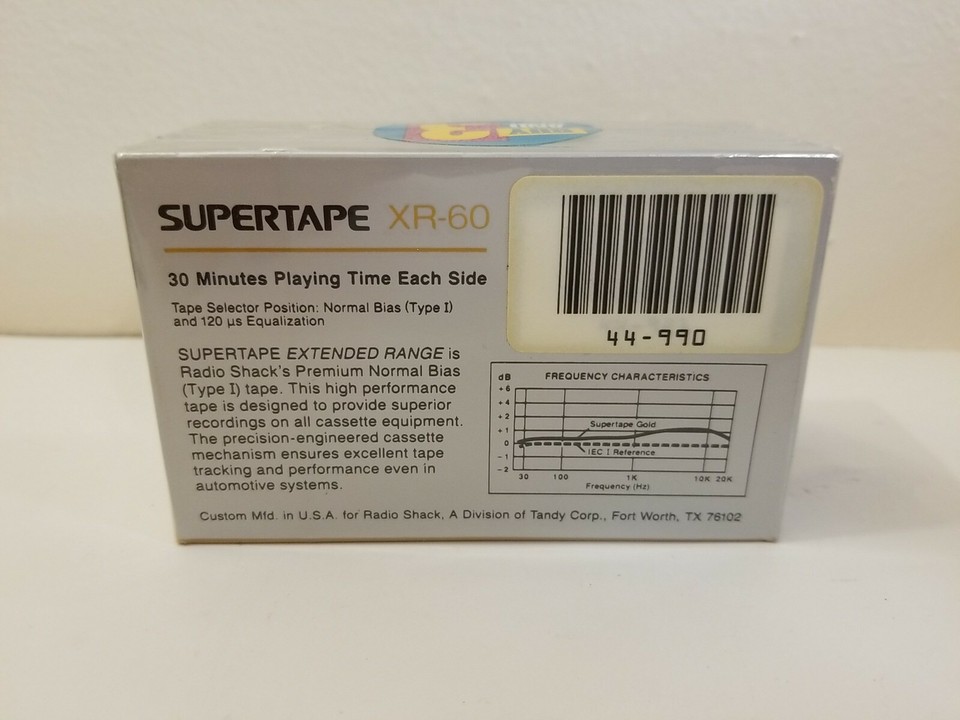 3 REALISTIC Radio Shack SuperTape XR-60 Minute Blank Audio Cassette ...