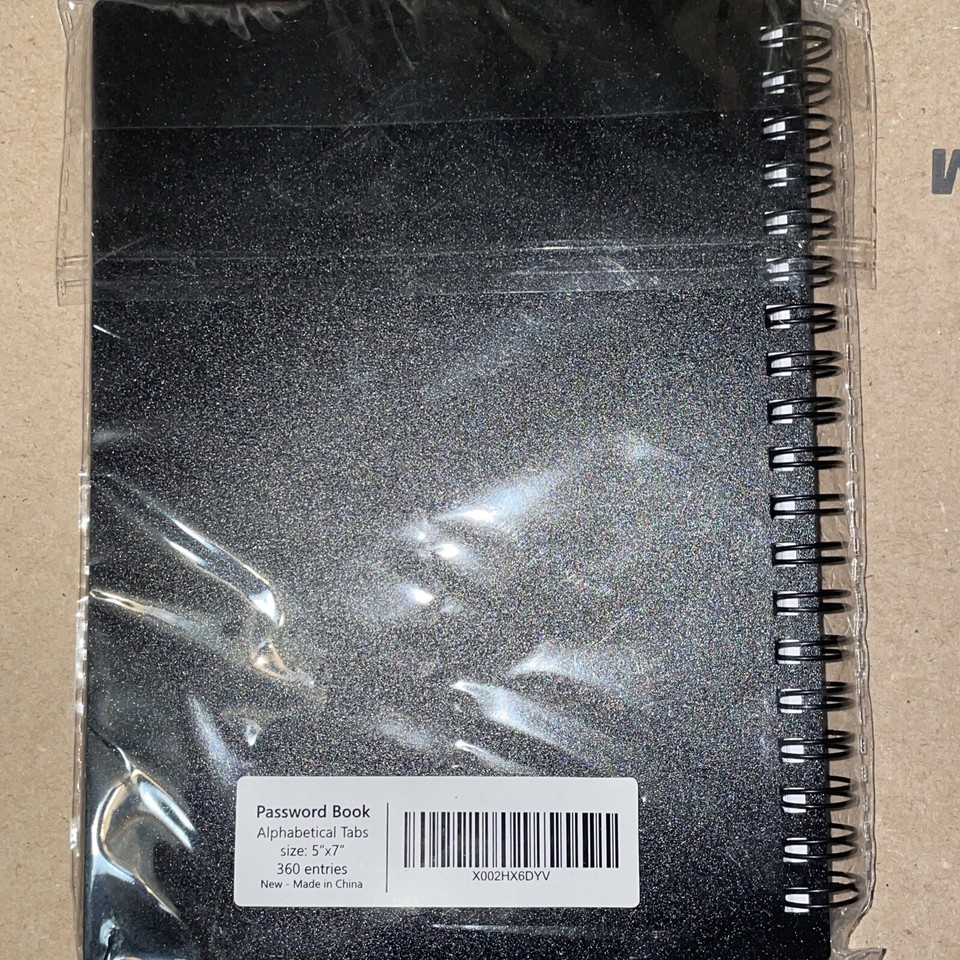 Spiral Password Book with Tabs - 5x7 inch Password Organizer ...
